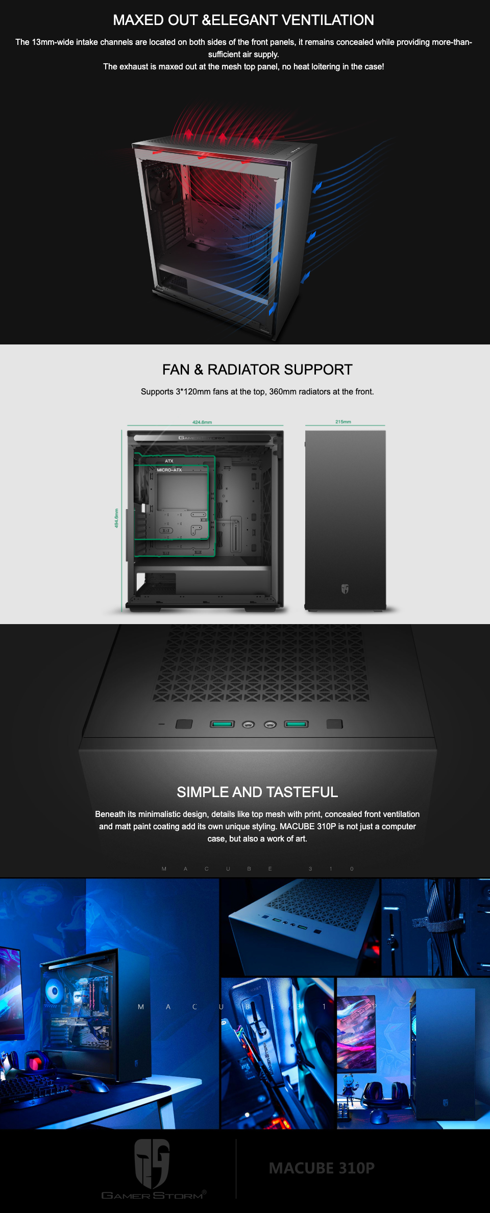 Buy Deepcool MACUBE 310P Tempered Glass Case Black [GS-ATX-MACUBE310P ...