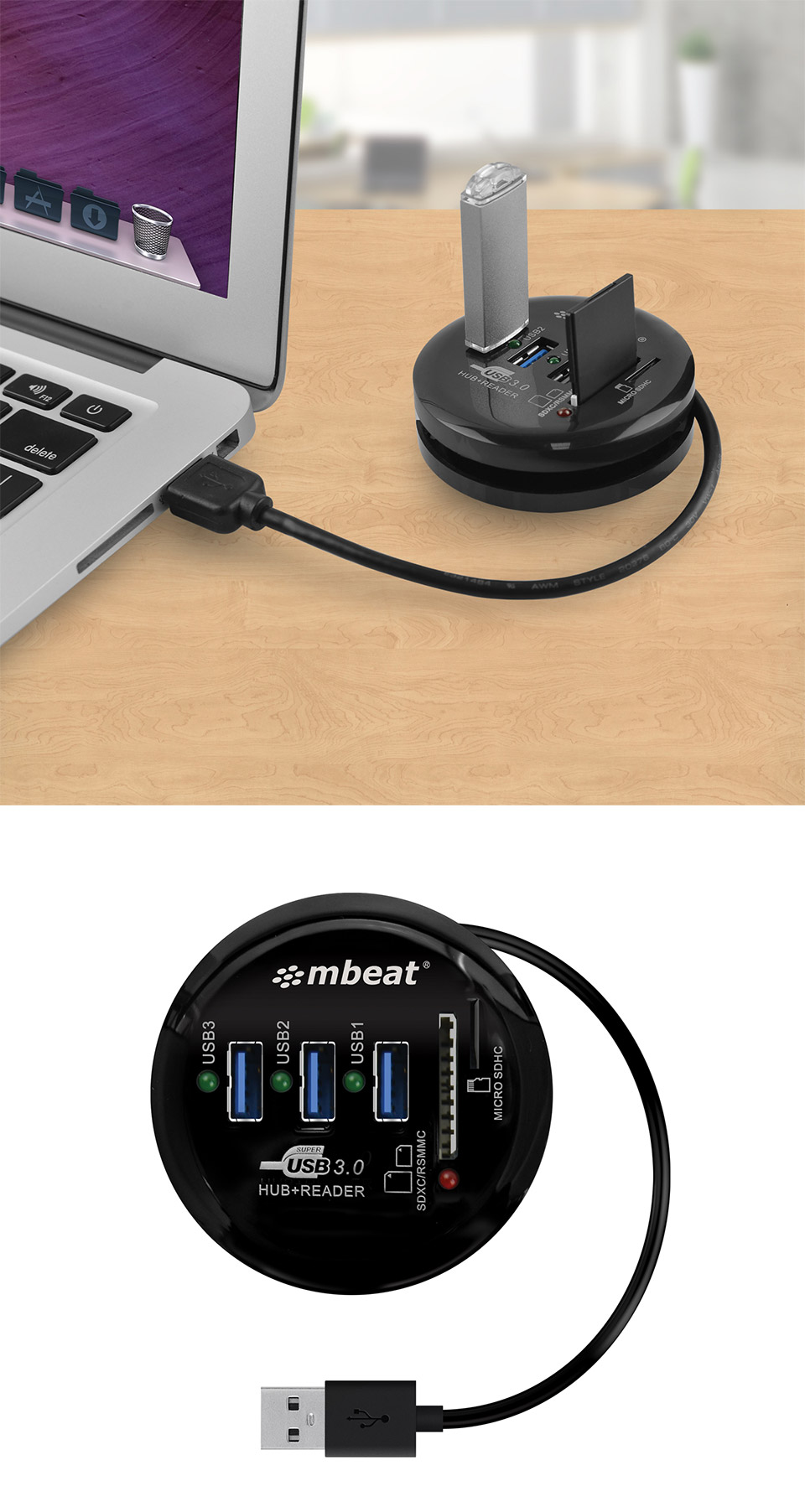 Buy mbeat Portable USB 3.0 Hub and Card Reader [MB-HCR518] | PC Case ...
