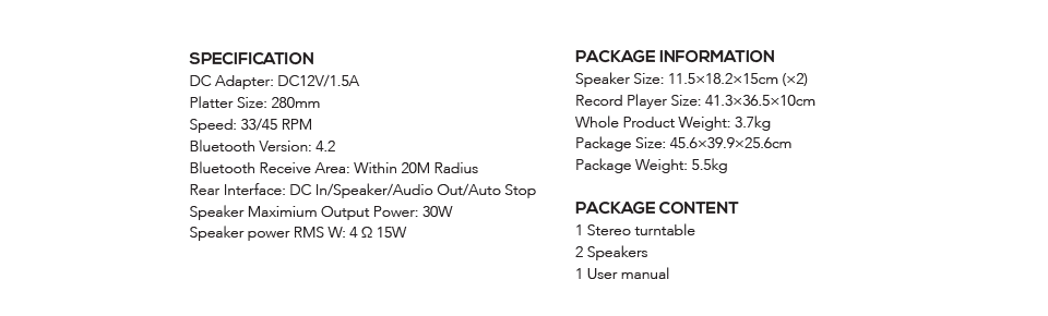 Buy mbeat Pro-M Turntable Bluetooth Stereo System White [MB-TR518-W ...