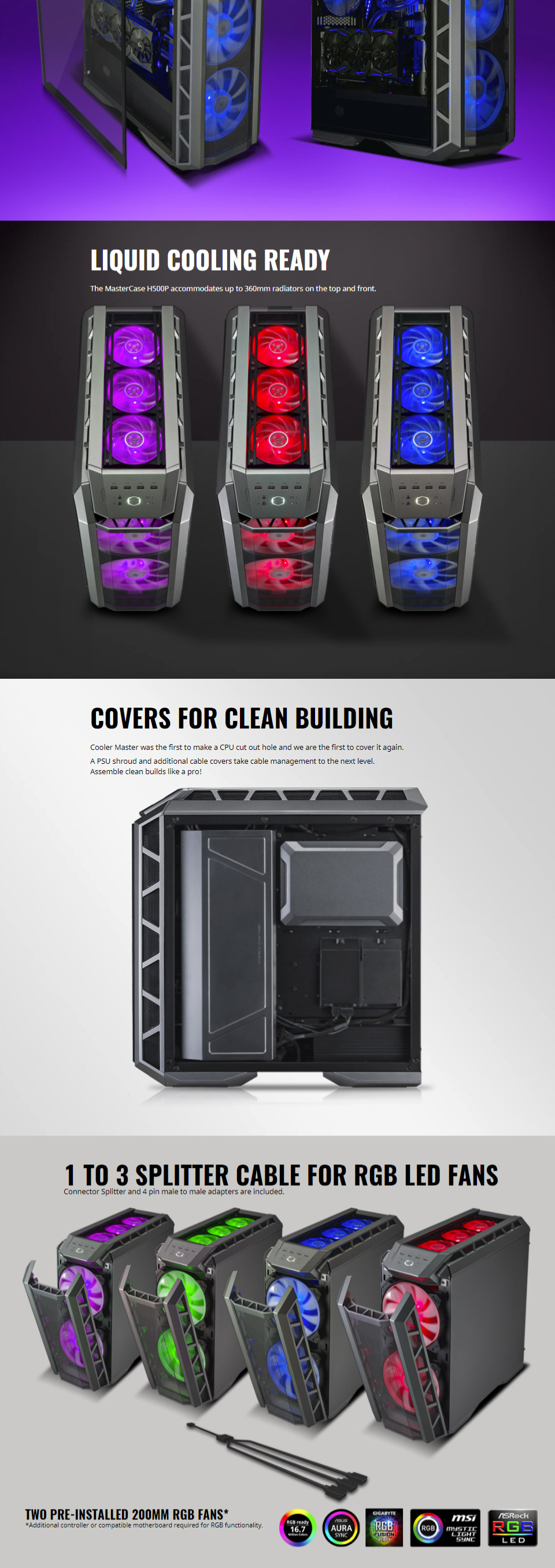 Buy Cooler Master MasterCase H500P Case Black [MCM-H500P-MGNN-S00] | PC ...