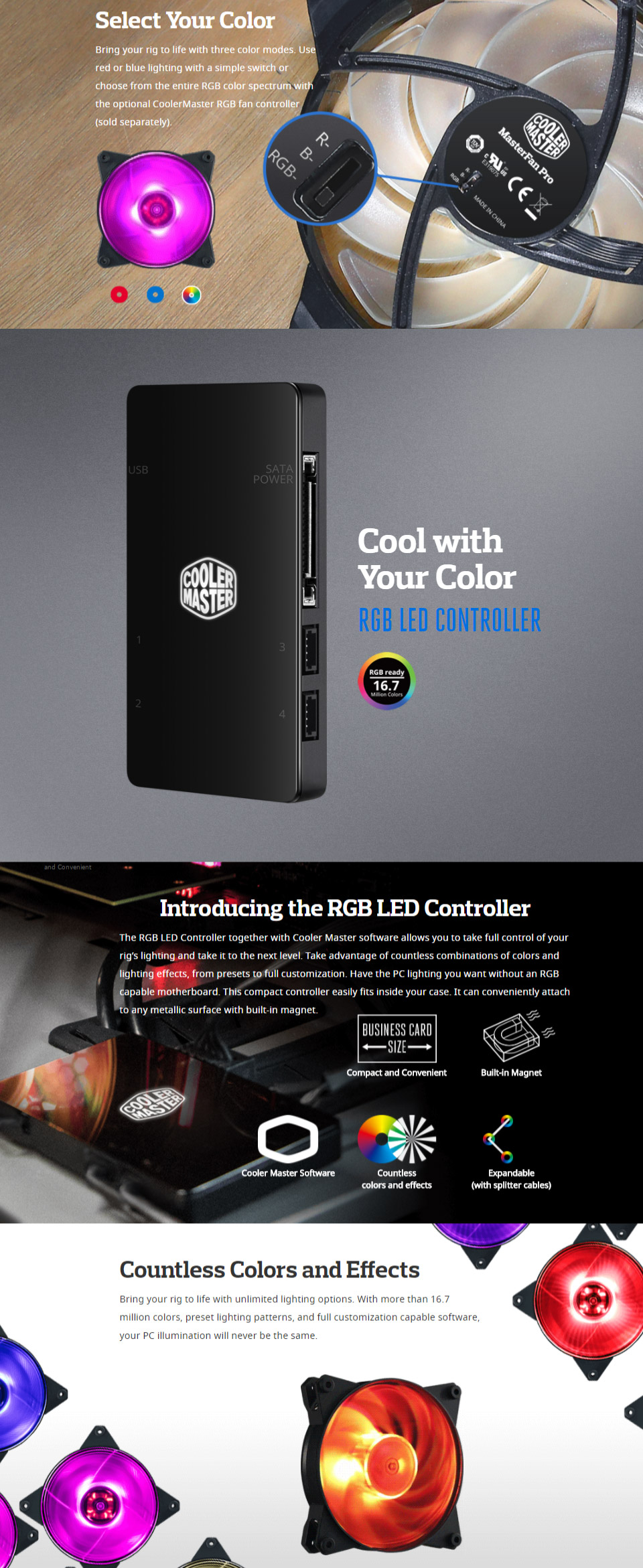 Buy Cooler Master MasterFan Pro 120 Balance RGB (x3) with Controller ...