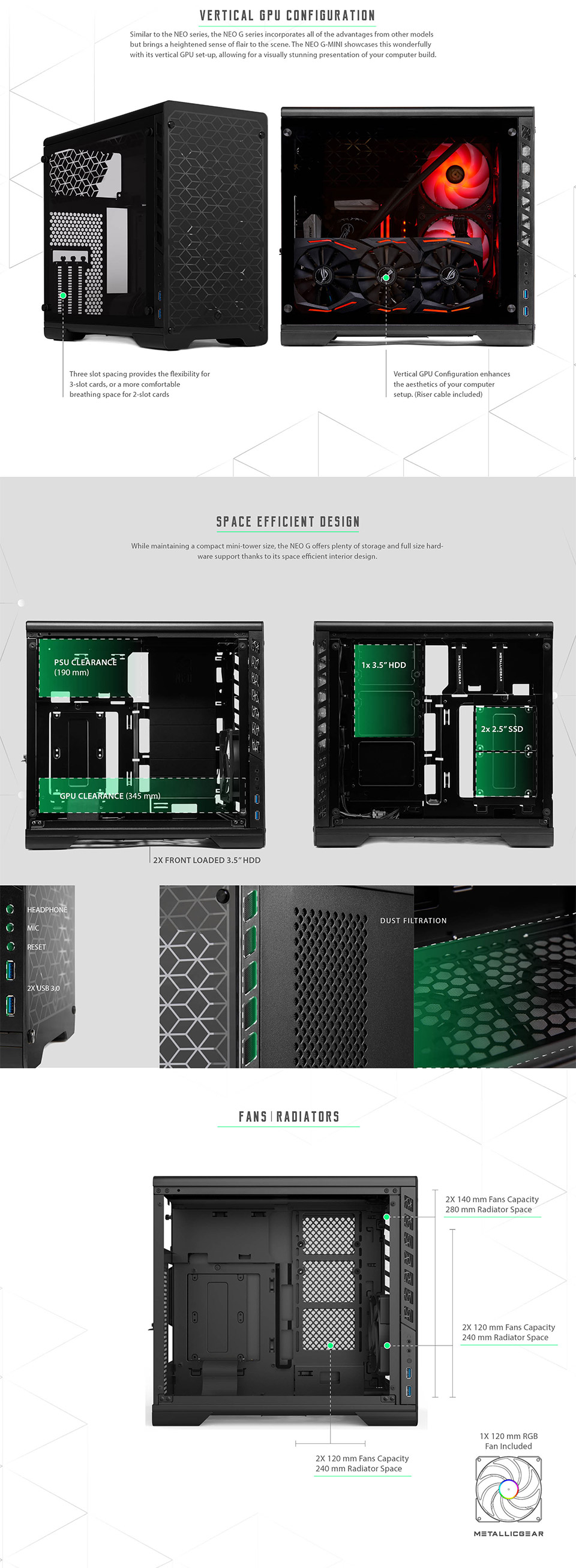 Buy MetallicGear Neo G Mini Case [MG-NE210G_BK01] | PC Case Gear Australia