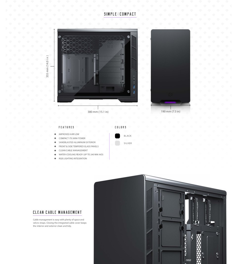 Buy MetallicGear Neo Mini Case Silver V2 [MG-NE210_SR02] | PC Case Gear ...