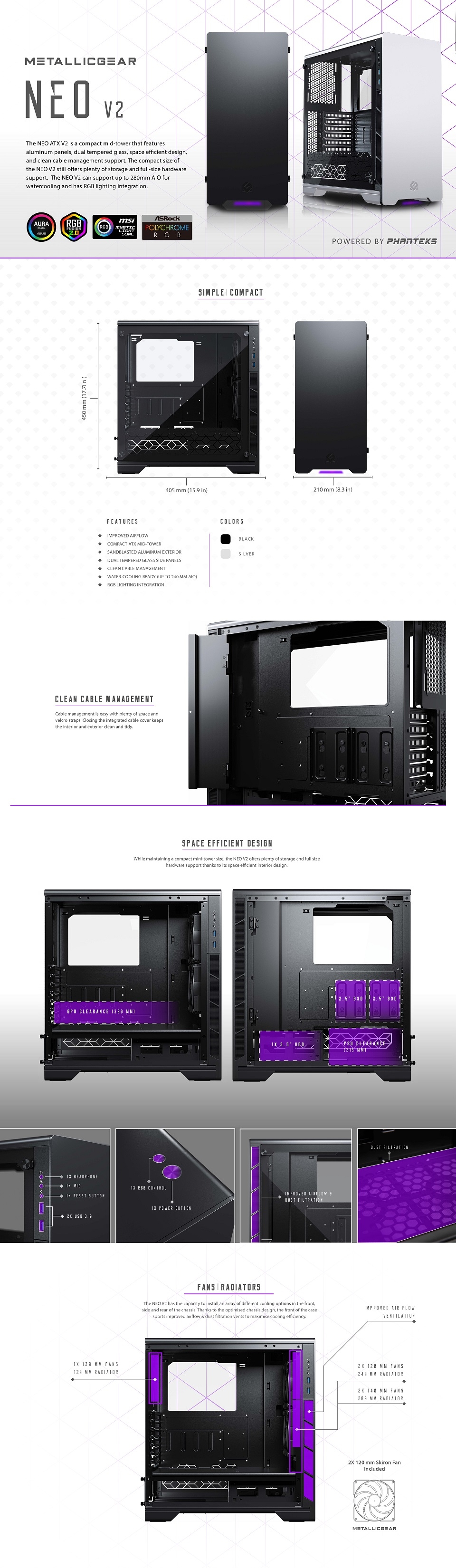 Buy MetallicGear Neo Case Black V2 [MG-NE510_BK02] | PC Case Gear Australia