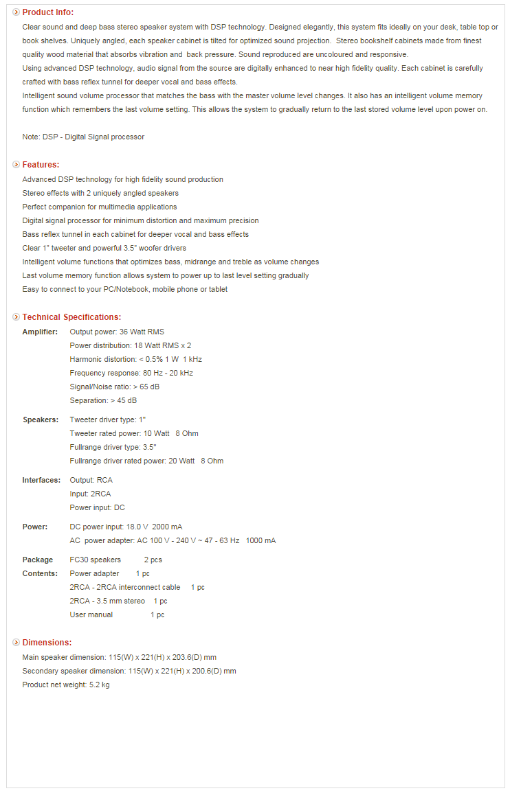 Buy Microlab FC30 Finecone Stereo Speakers [MIC-FC30-BK] | PC Case Gear ...