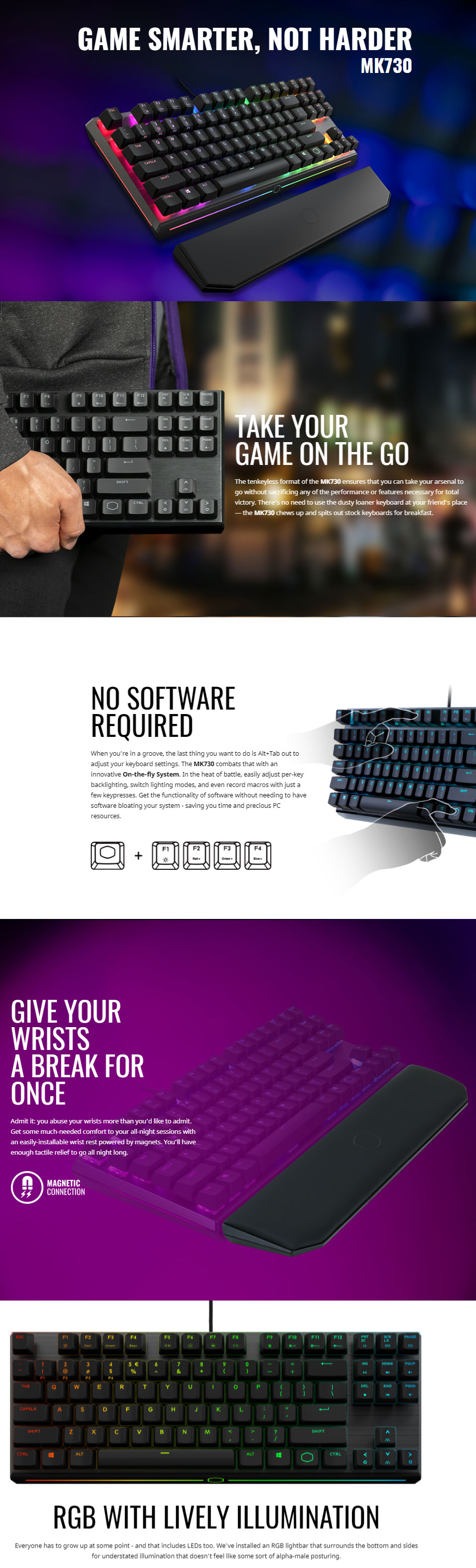 Buy Cooler Master MasterKeys MK730 RGB TKL Cherry MX Red [MK-730-GKCR1 ...