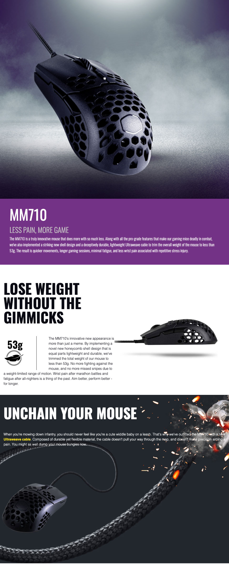 Buy Cooler Master MM710 Gaming Mouse Matte White [MM-710-WWOL1] | PC ...