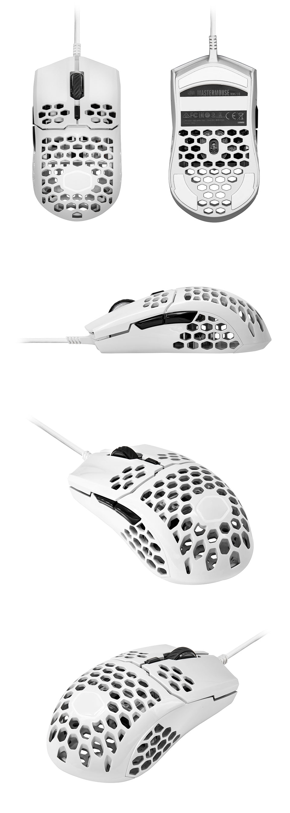 Buy Cooler Master MM710 Gaming Mouse Glossy White [MM-710-WWOL2] | PC ...