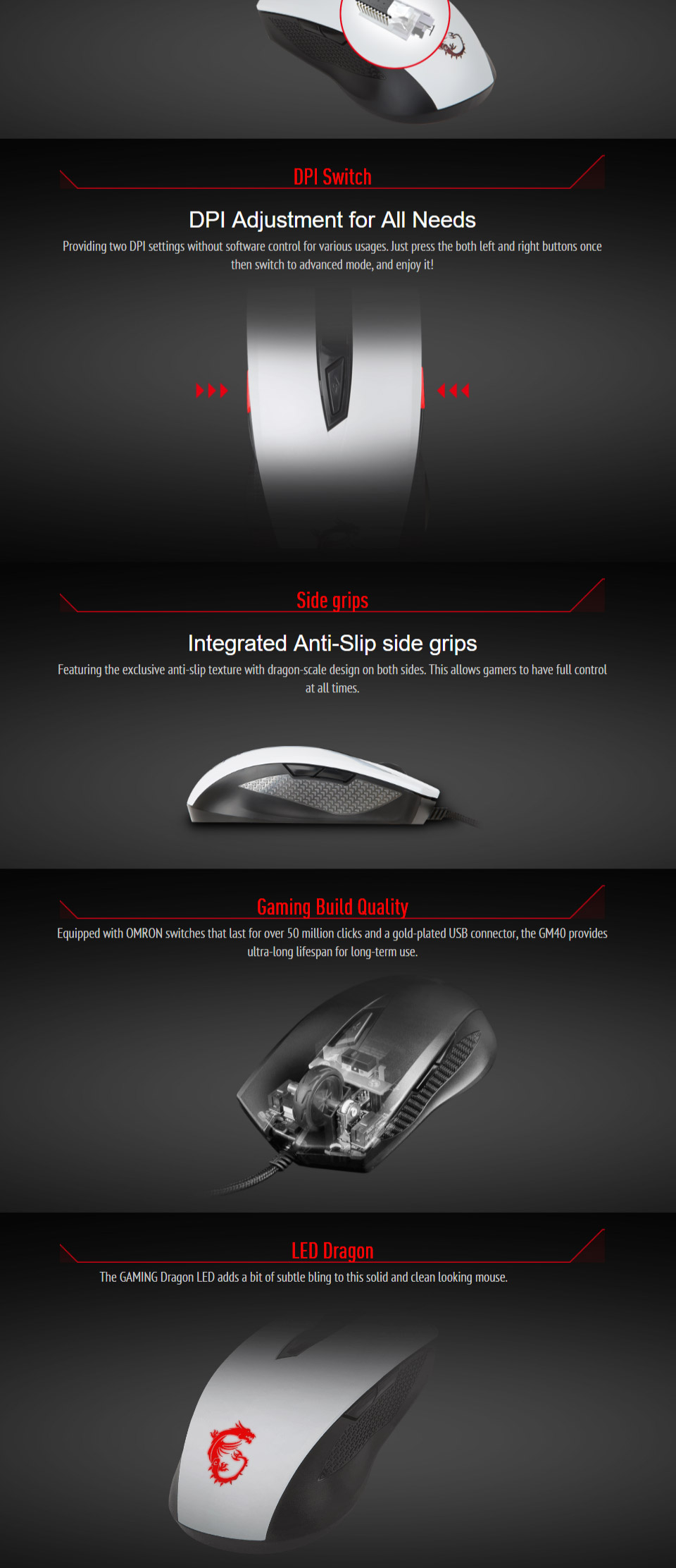 Buy MSI Gaming Clutch GM40 Optical Mouse White [MSI-GM40-WHITE] | PC ...