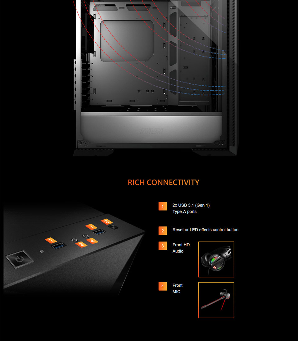Buy MSI MPG Gungnir 100P Tempered Glass Case [MSI-GUNGNIR-100P] | PC ...