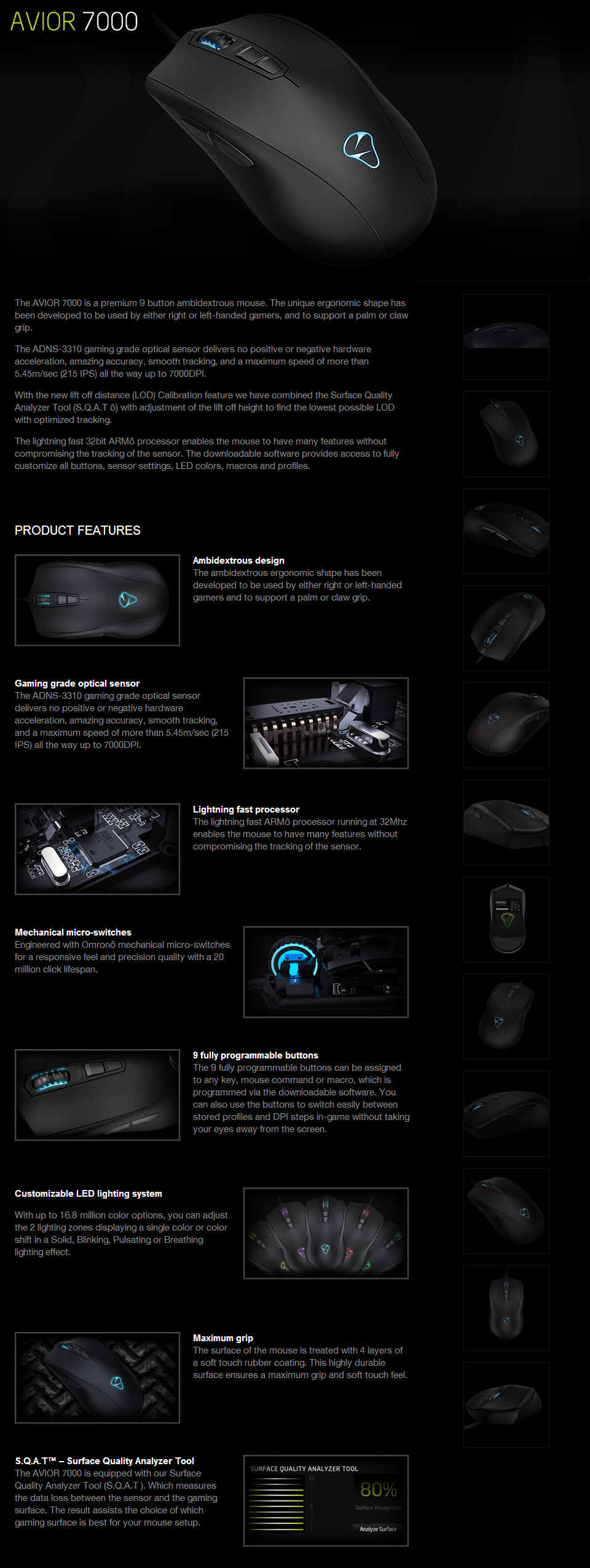 Buy Mionix Avior 7000 Optical Gaming Mouse [MX-AVIOR-7000] | PC Case Gear Australia