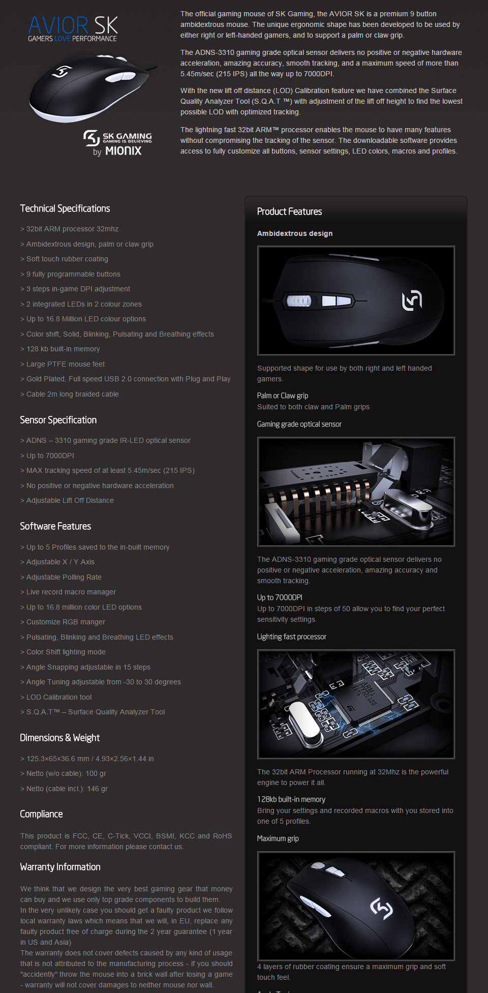 Buy Mionix Avior SK Edition Optical Gaming Mouse [MX-AVIOR-SK] | PC ...