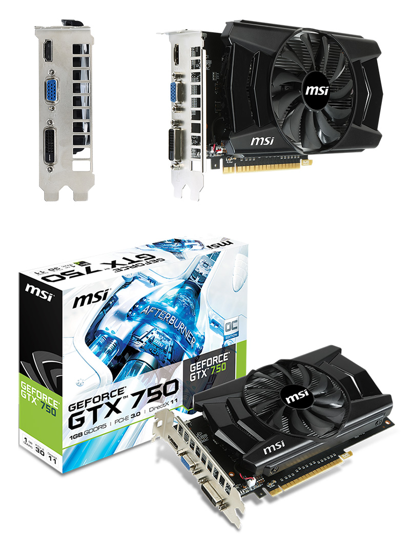 Buy MSI GeForce GTX 750 OC 1GB [N750-1GD5OC] | PC Case Gear Australia