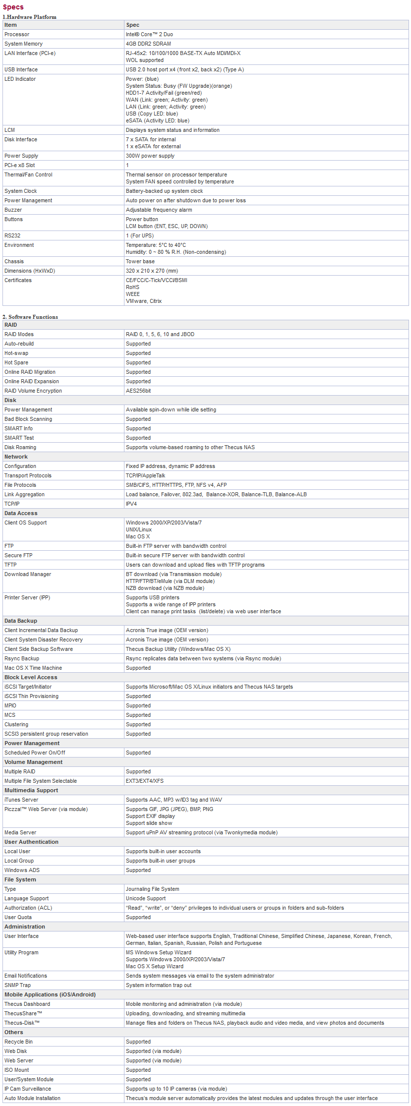 Buy Thecus N7700 Pro V2 7 Bay Power Storage Server [N7700-PRO-V2] | PC ...