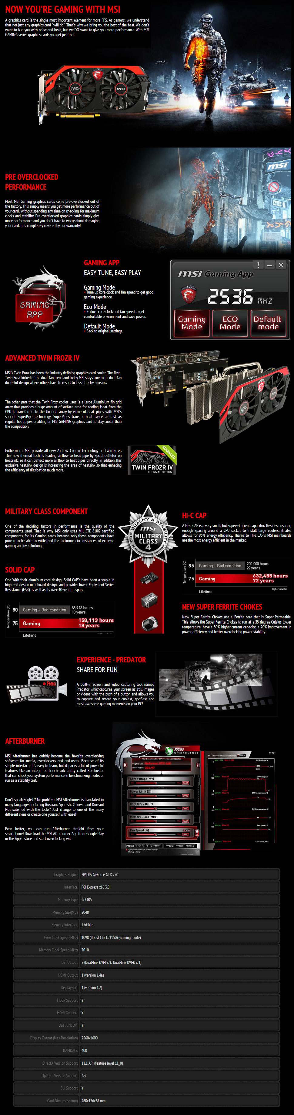 Buy MSI GeForce GTX 770 Gaming Edition 2GB [N770-TF-2GD5/OC] | PC Case ...