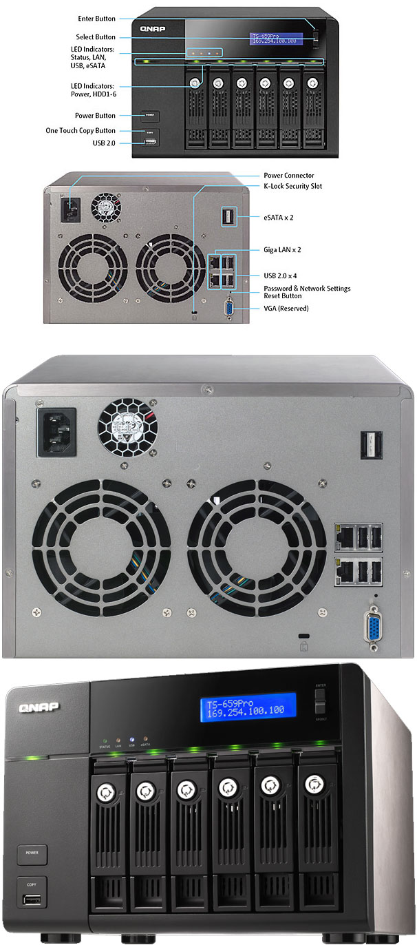 Buy QNAP TS-659 PRO 6 Bay NAS Enclosure [NASQNP65901A] | PC Case Gear ...