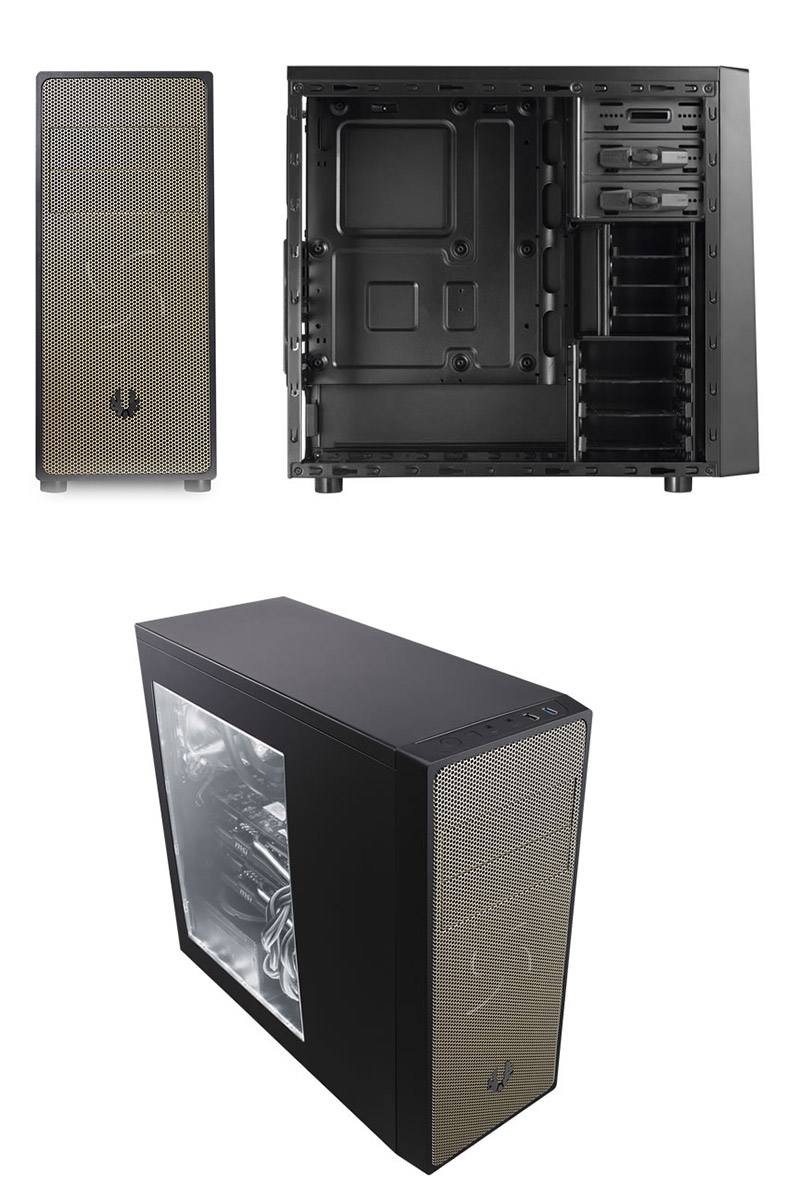 Buy BitFenix Neos Mid Tower Case with Window Black/Gold [NEO-100KKWKA ...