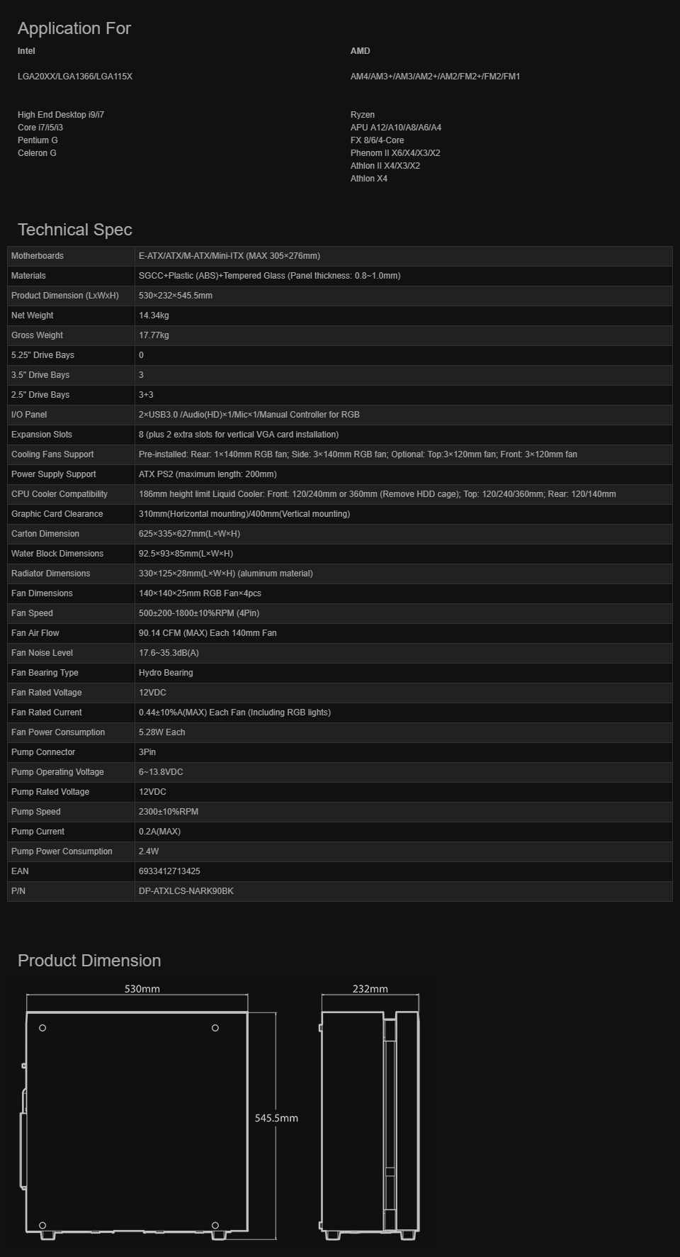 Buy Deepcool Gamer Storm New Ark 90 Liquid Cooled Case [NEW-ARK-90 ...