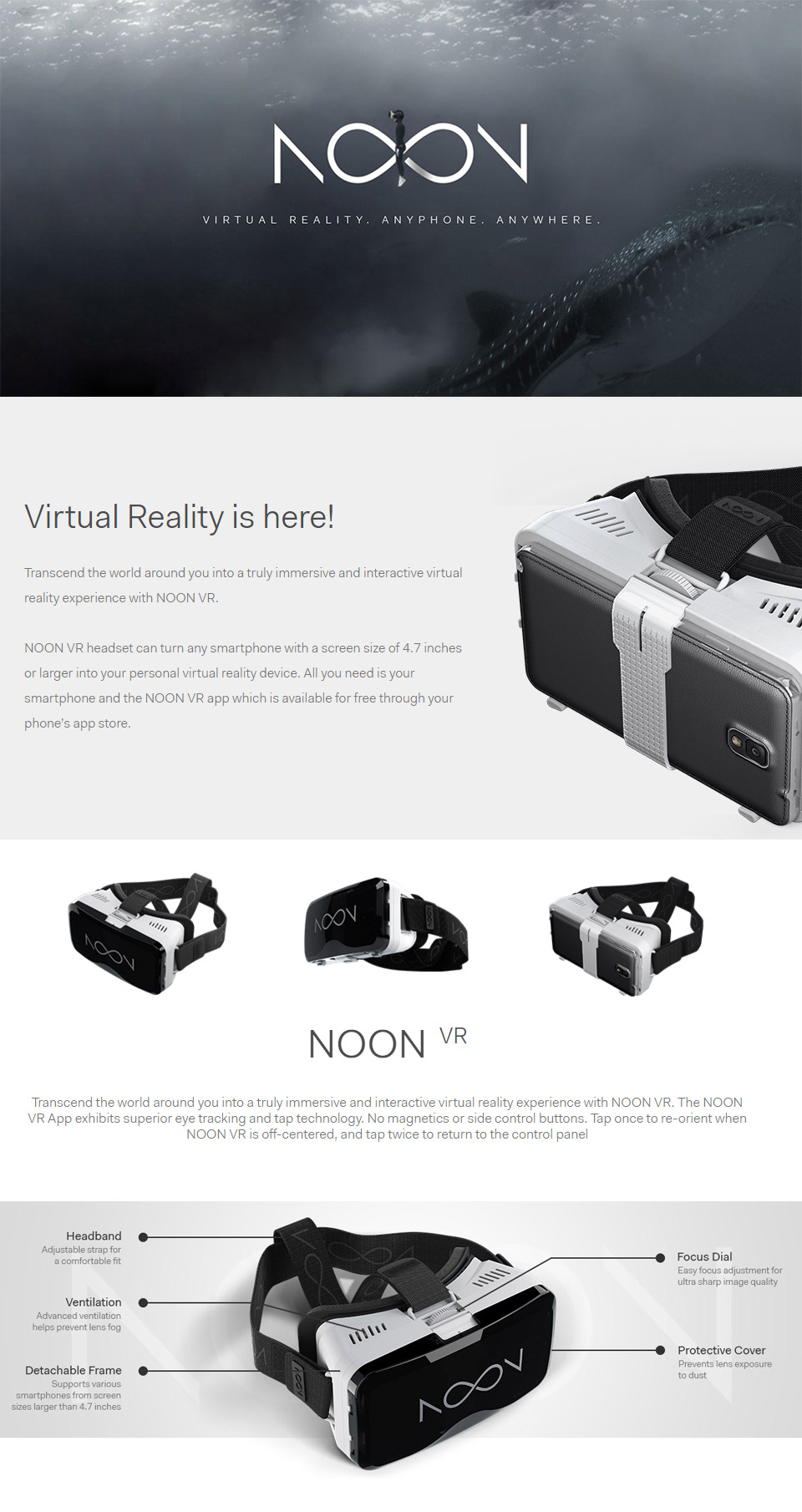 Buy Noon VR Virtual Reality Headset - Black [NOONVR-BK] | PC Case Gear ...