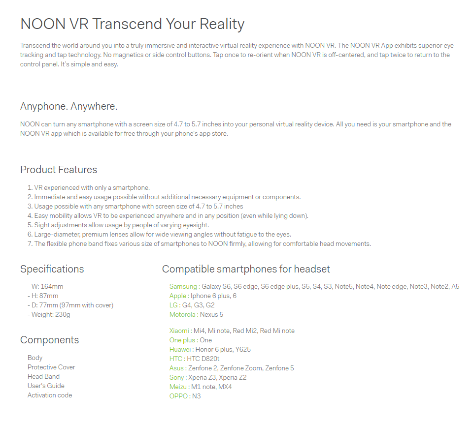 Buy Noon VR Virtual Reality Headset - Black [NOONVR-BK] | PC Case Gear ...