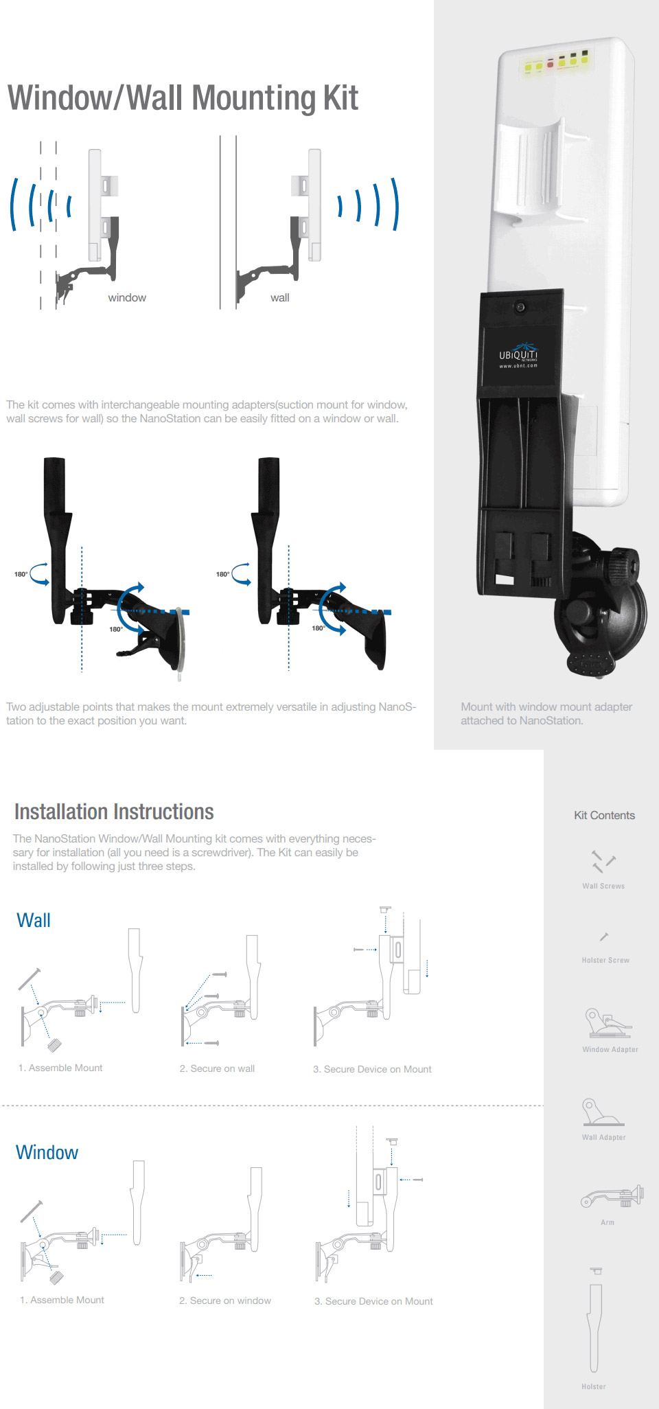 Buy Ubiquiti Window/Wall Mount for NS2/NS5 [NS-WM] | PC Case Gear Australia