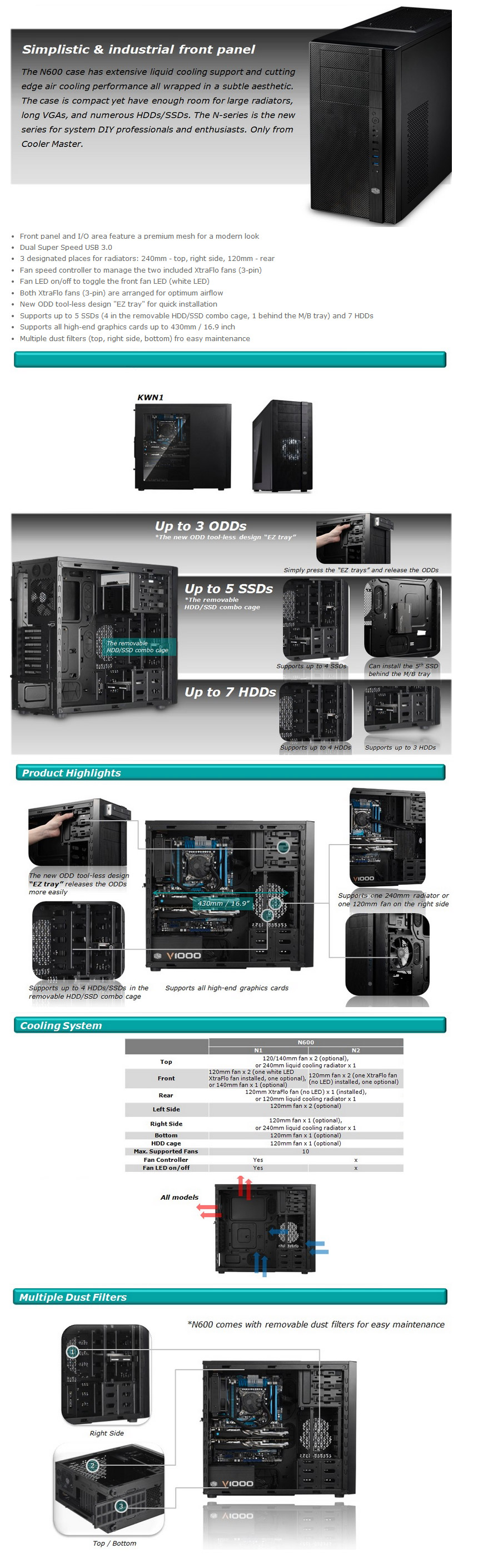 Buy Coolermaster N600 Mid Tower with Window [NSE-600-KWN1] | PC Case ...