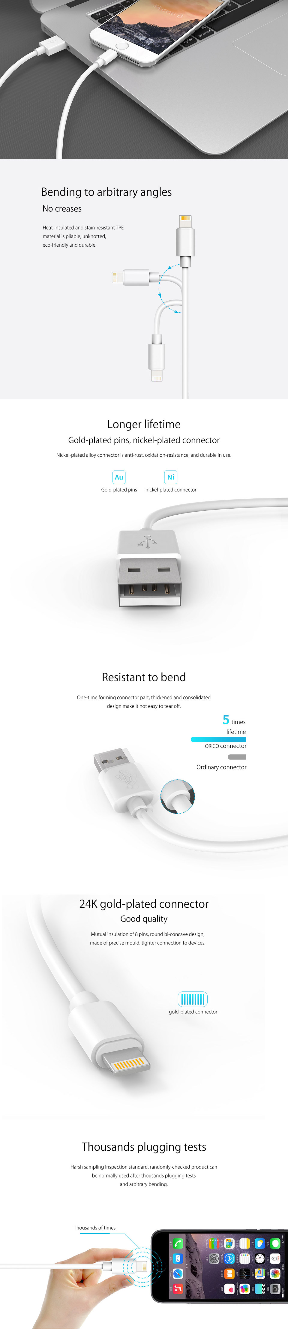 Buy Orico MFI Certified Lightning Charging Cable 1m - 3 Pack [ORICO-ILC ...