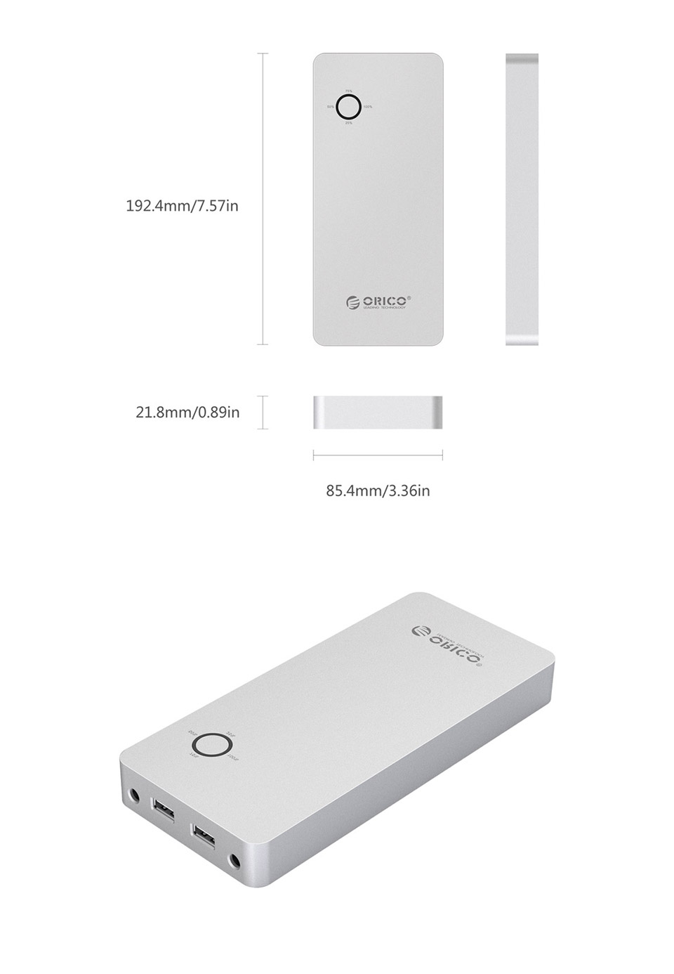 Buy Orico 18000mAh Laptop Power Bank [ORICO-SC18-SV] | PC Case Gear ...