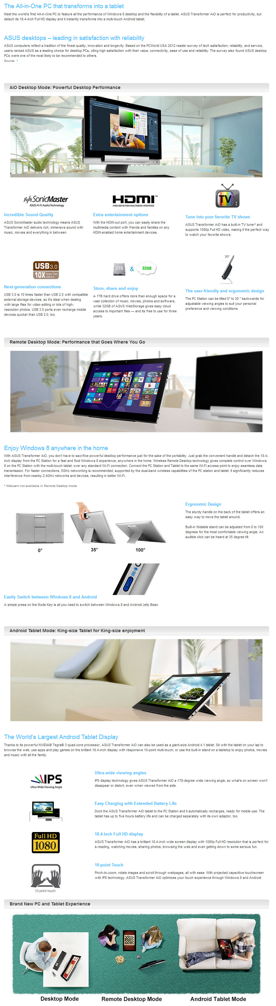 Buy ASUS Transformer P1801 18.4in Touch All-in-One [P1801-B149K] | PC ...