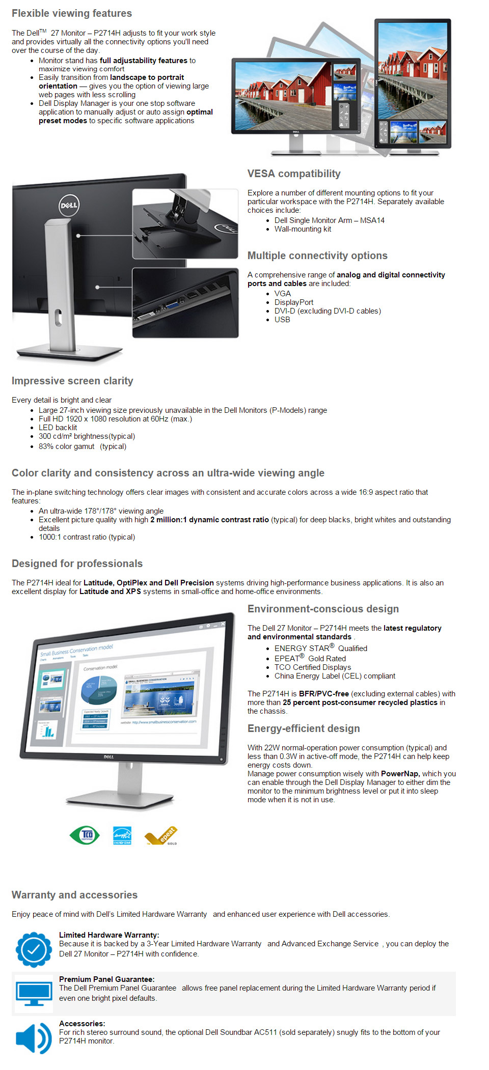 Buy Dell P2714H 27in Widescreen LED Monitor [P2714H] | PC Case Gear ...