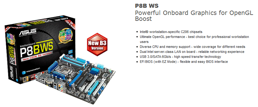Buy ASUS P8B WS Motherboard B3 [P8B-WS-B3] | PC Case Gear Australia