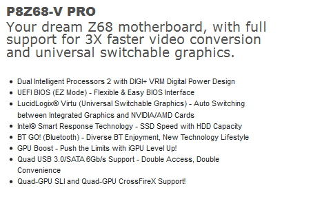 Buy ASUS P8Z68-V Pro Motherboard B3 [P8Z68-V-PRO] | PC Case Gear Australia