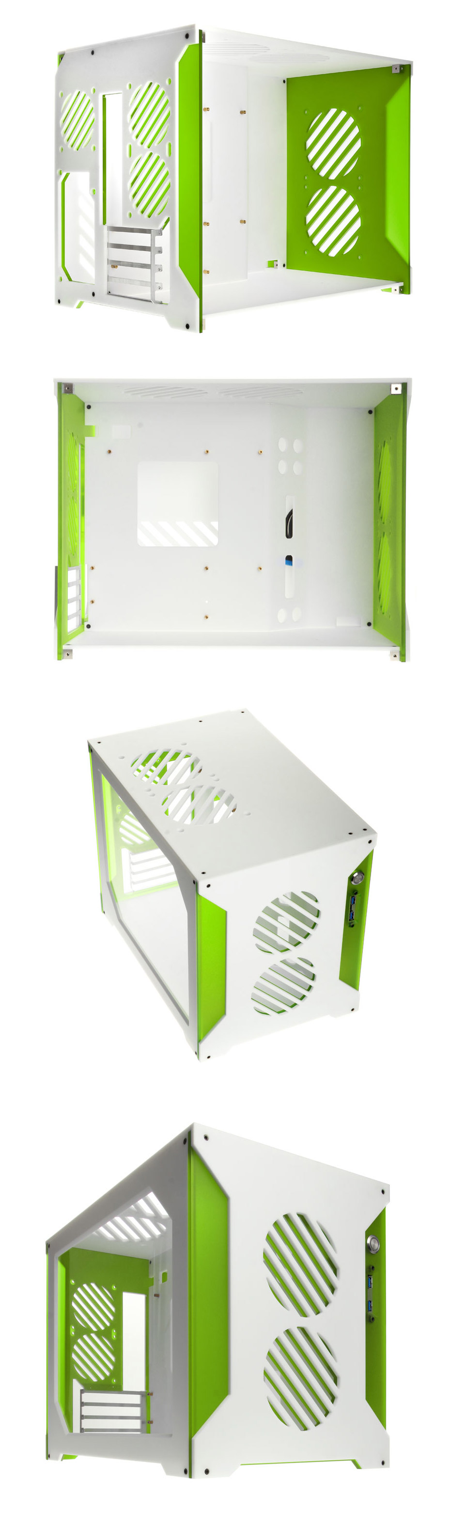 Buy Parvum Systems S2.0 Micro ATX Case White/Green [PARV-S20-WHGREEN ...