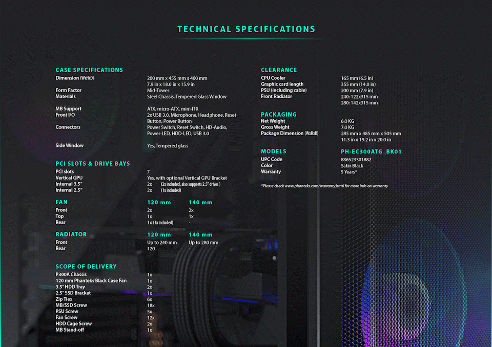 Buy Phanteks Eclipse P300A Mesh Edition TG Black Case [PH-EC300ATG_BK01 ...