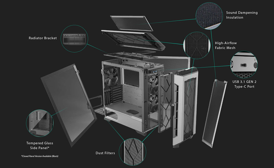 Buy Phanteks Eclipse P600S Tempered Glass Matte White [PH-EC600PSTG ...