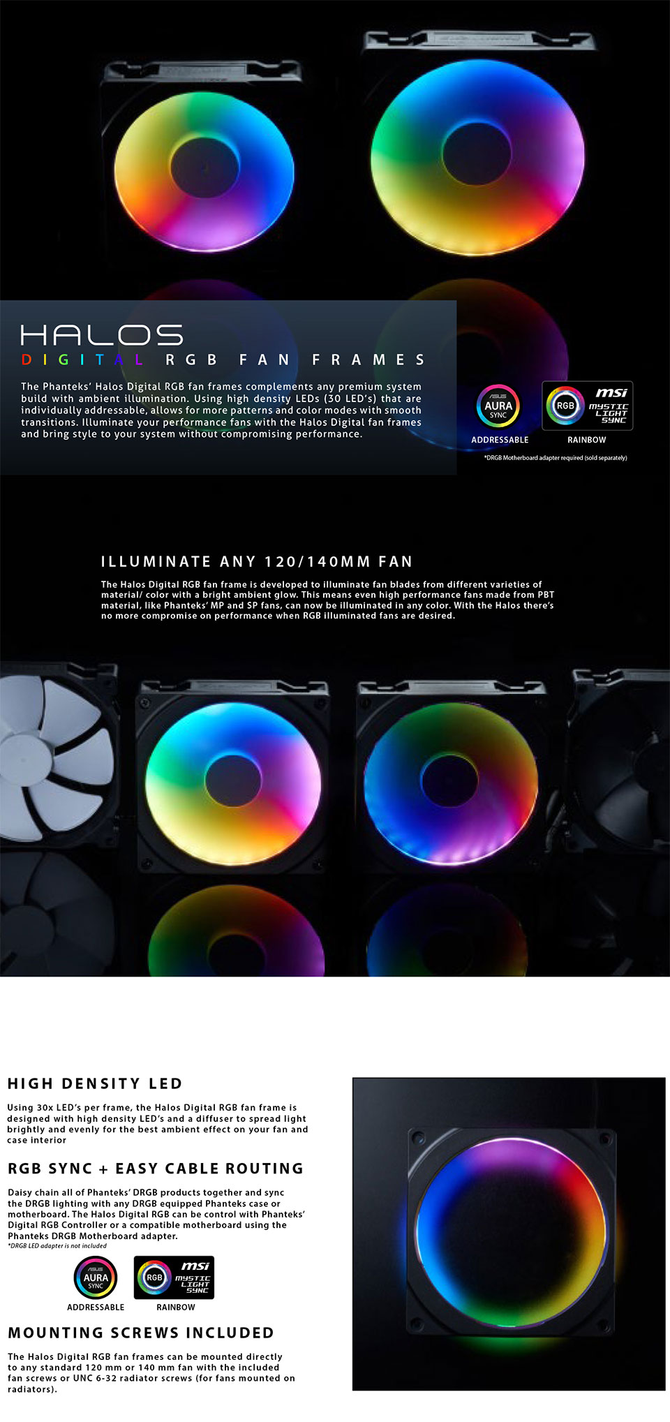 Buy Phanteks Halos 140mm Digital RGB Plastic LED Fan Frame [PH ...