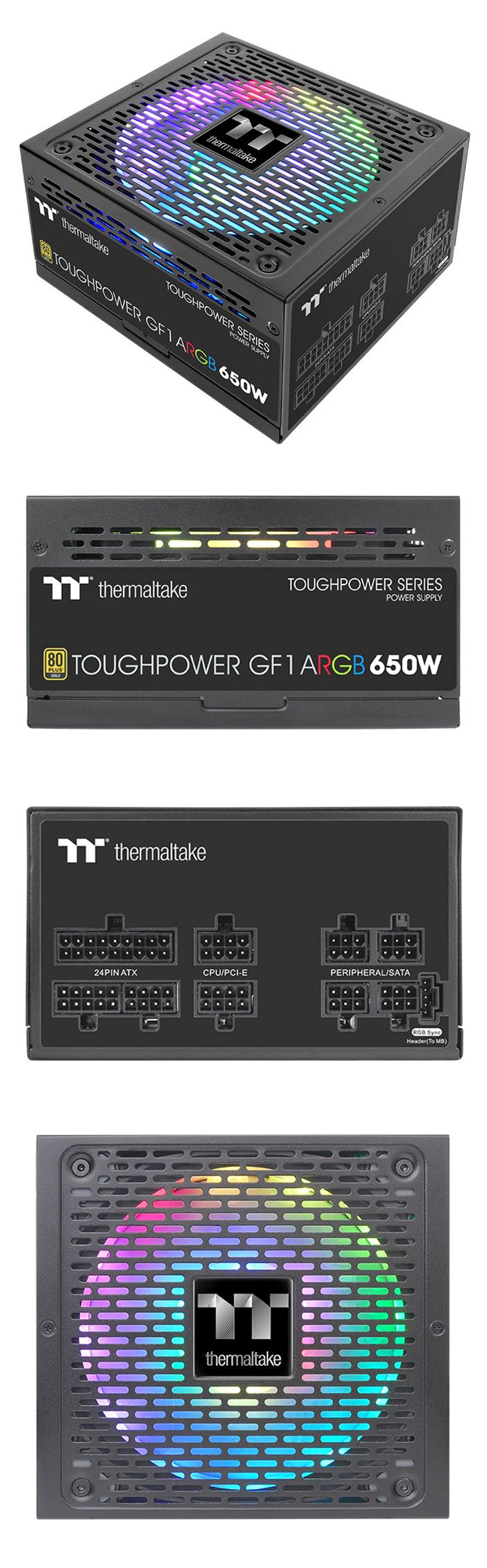 Buy Thermaltake Toughpower GF1 ARGB Gold 650W Power Supply [PS-TPD ...