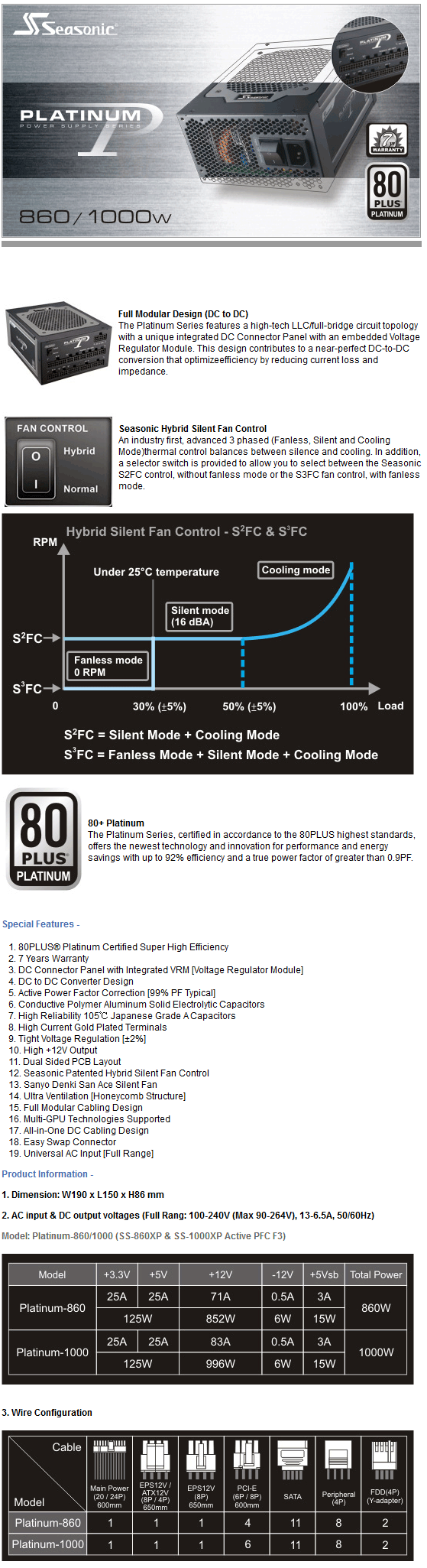 Buy Seasonic XP-1000 Platinum 1000W Power Supply [PSUSEAXP1000WPL] | PC ...