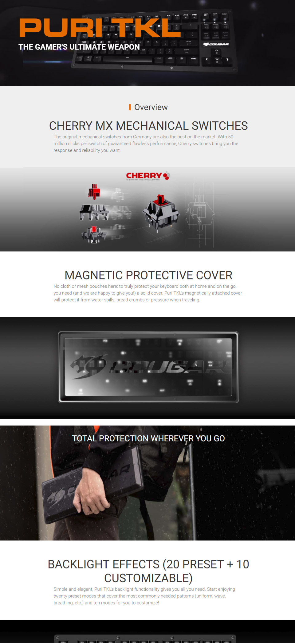 Buy Cougar Puri TKL Backlit Mechanical Gaming Keyboard MX Blue [CGR ...