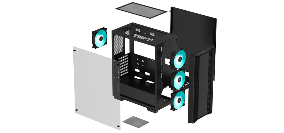 Buy Deepcool CC560 LED Tempered Glass Case Black [R-CC560-BKGAA4-G-1 ...