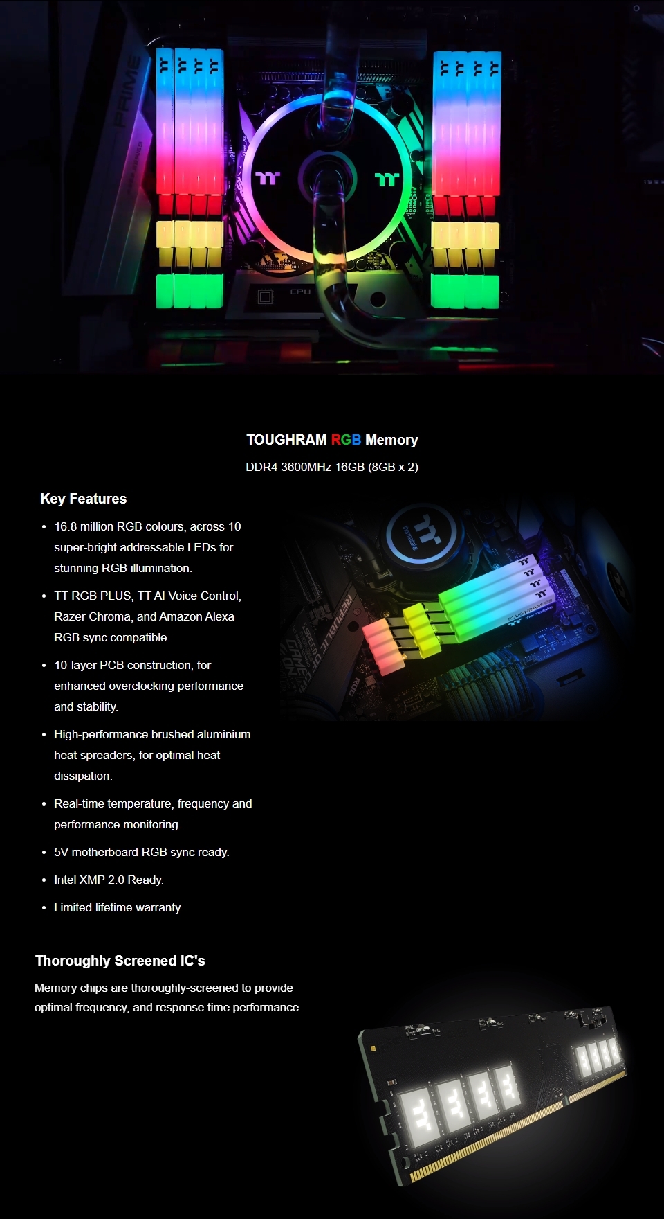 Buy Thermaltake ToughRAM RGB 16GB (2x8GB) 4400MHz CL19 DDR4 ...