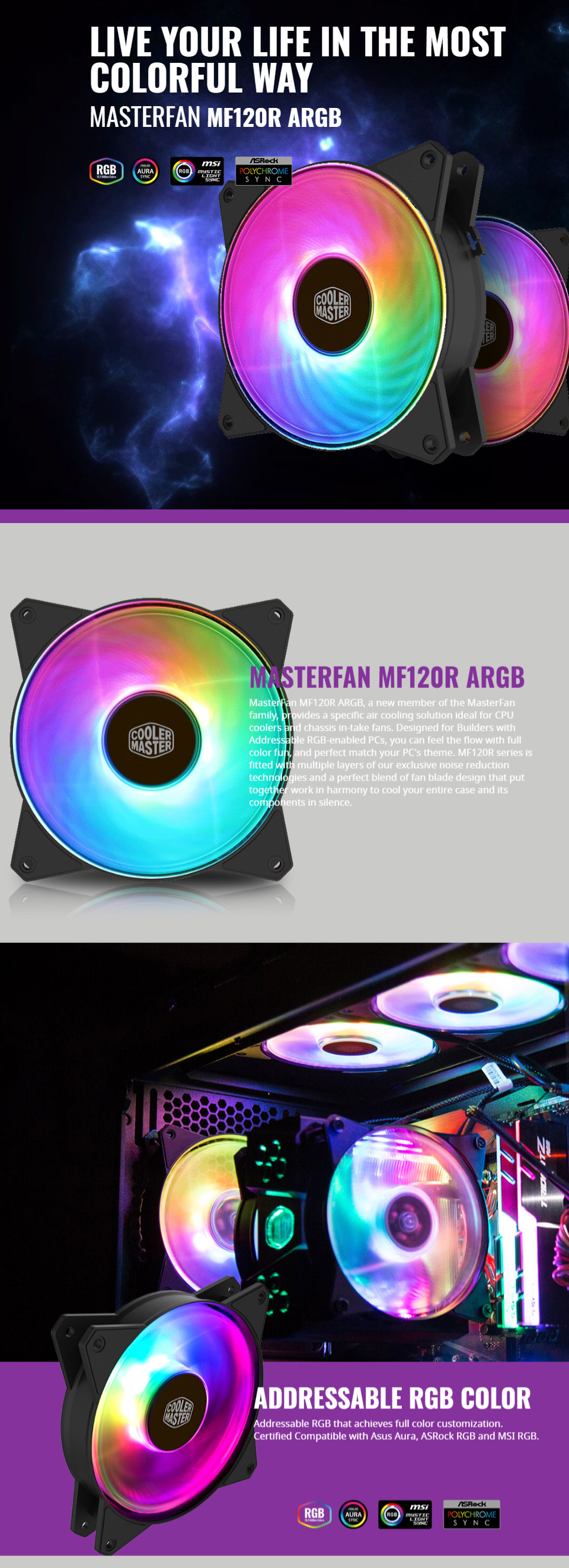 Buy Cooler Master MasterFan MF120R ARGB 120mm Fan [R4-120R-20PC-R1 ...