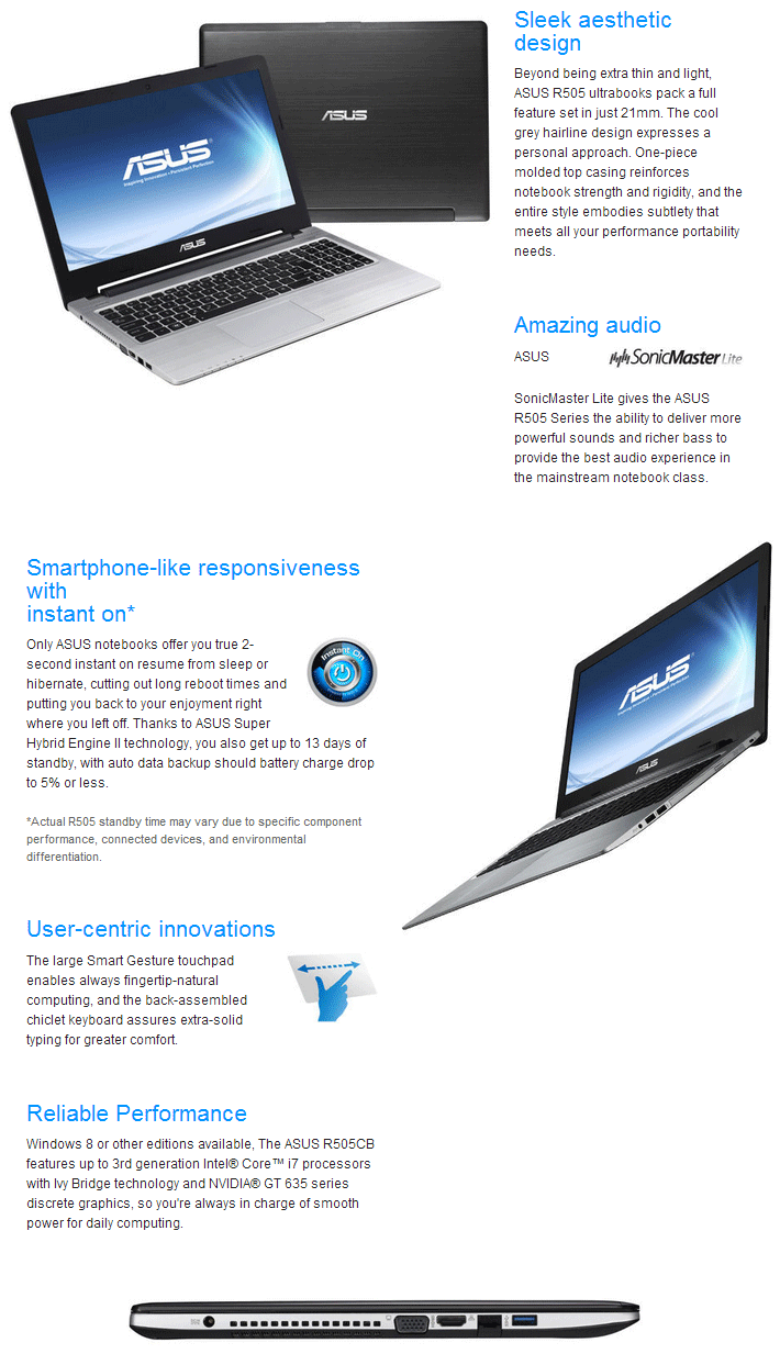 Buy ASUS R505CA-XX204P 15.6in Notebook [R505CA-XX204P] | PC Case Gear ...