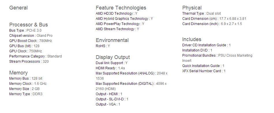 Buy XFX Radeon R7 240 Silent 2GB [R7-240A-CLH4] | PC Case Gear Australia