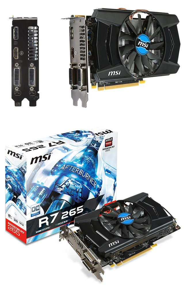 Buy MSI Radeon R7 265 OC 2GB [R7265-2GD5OC] | PC Case Gear Australia