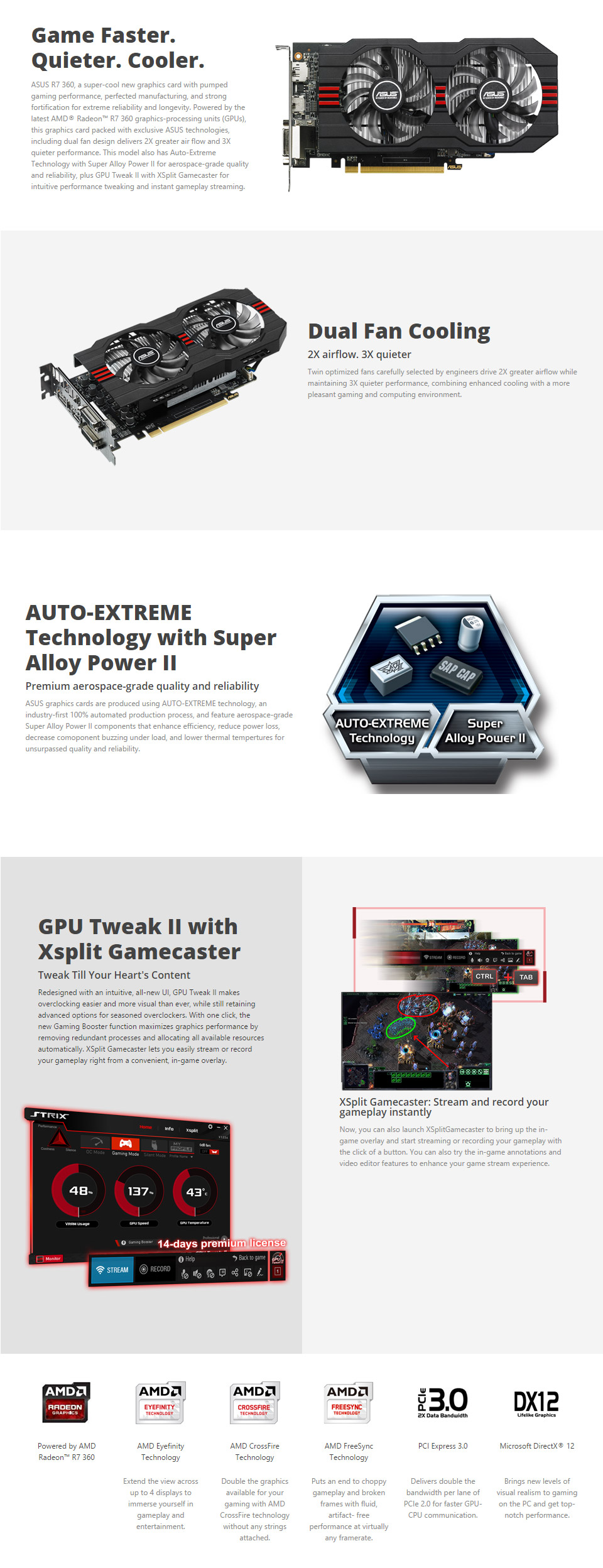 Buy ASUS Radeon R7 360 OC 2GB [R7360-OC-2GD5-V2] | PC Case Gear Australia