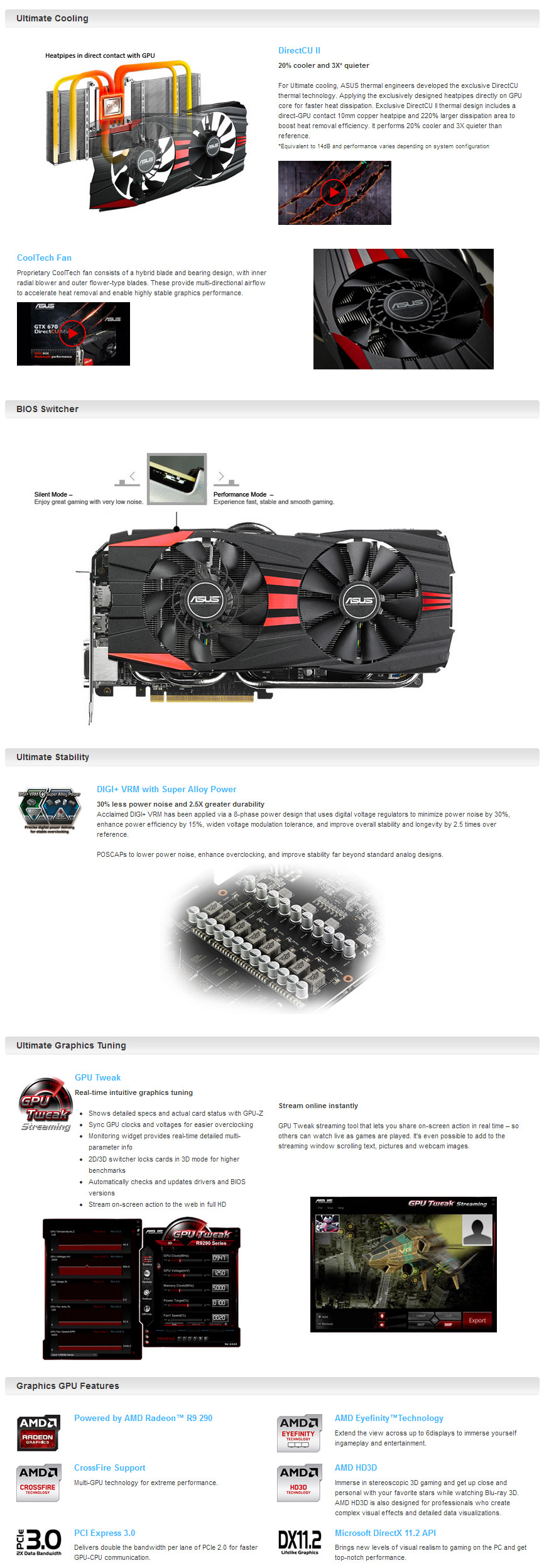 Buy ASUS Radeon R9 290 DirectCU II OC 4GB [R9290-DC2OC-4GD5] | PC Case ...