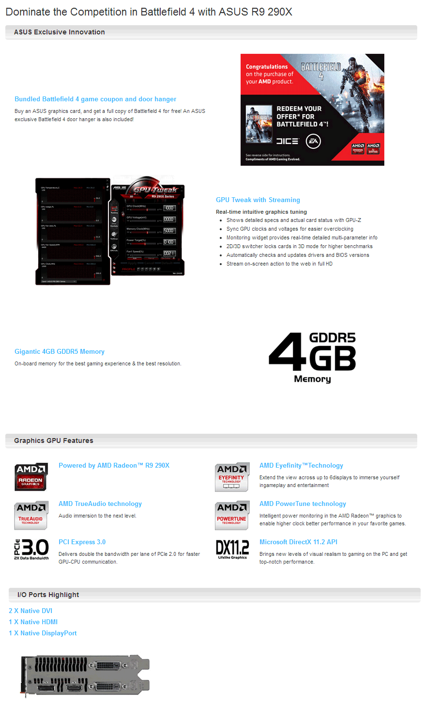 Buy ASUS Radeon R9 290X 4GB BF4 Bundle [R9290X-G-4GD5] | PC Case Gear ...