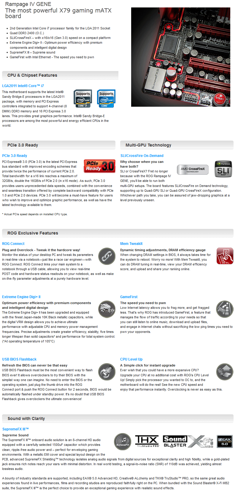 Buy ASUS Rampage IV Gene Motherboard [RAMPAGEIV-GENE] | PC Case Gear ...