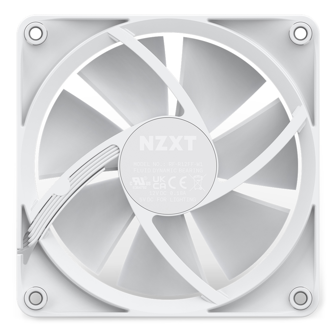 Buy NZXT F120 RGB Fan 120mm Hub-Mounted White [RF-C12SF-W1] | PC Case ...